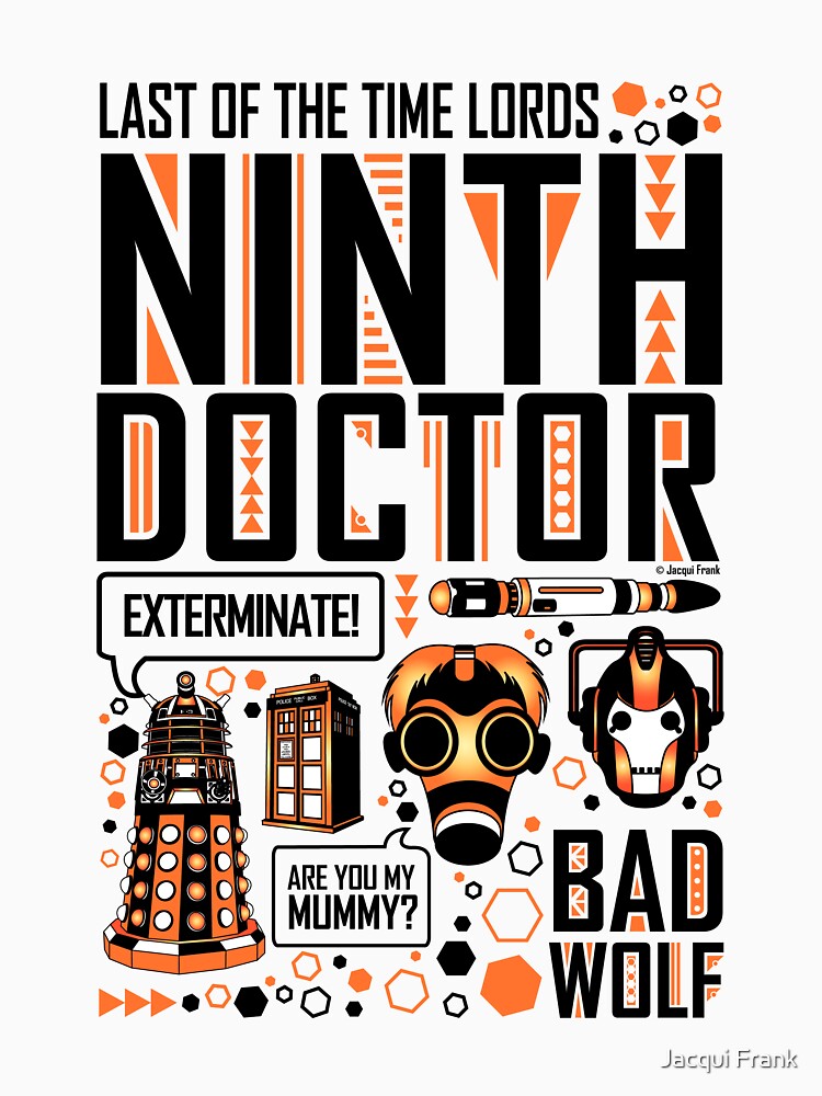 "The Ninth Doctor" T-shirt for Sale by jacquifrank | Redbubble | ninth ...