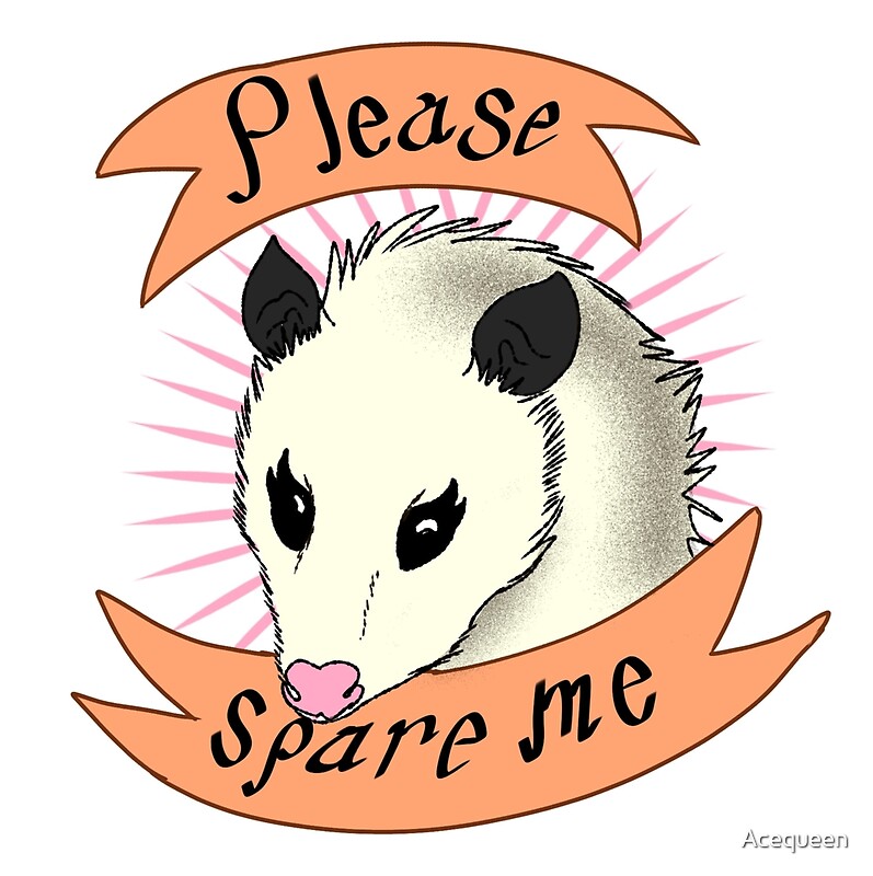"Please spare me opossum logo" by Acequeen | Redbubble