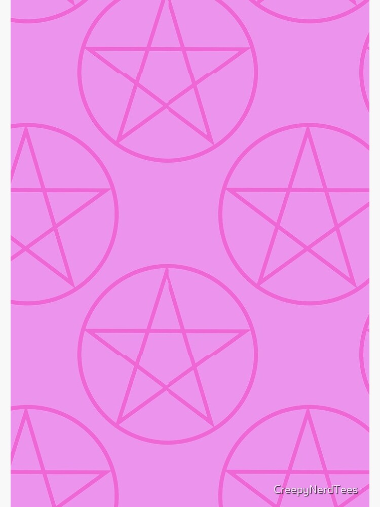 "Pink on Pink Pentagram Pentacle Wicca Pagan Symbol Vector" Spiral ...