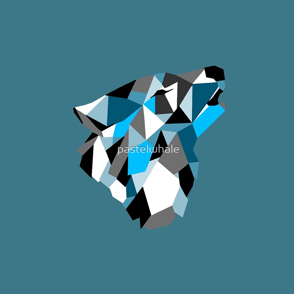 "Blue Crystal Wolf" by pastelwhale | Redbubble