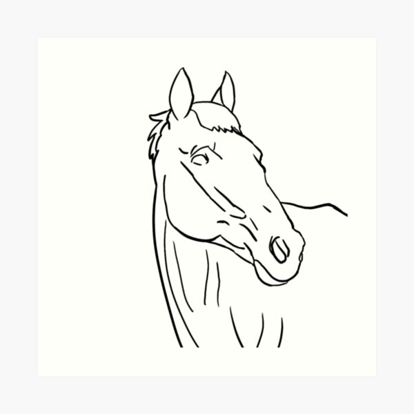 "Thoroughbred Horse Outline " Art Print by bananadraws | Redbubble