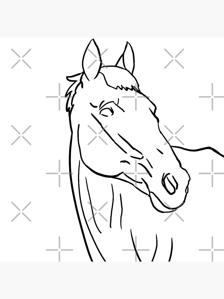 "Thoroughbred Horse Outline " Art Print by bananadraws | Redbubble
