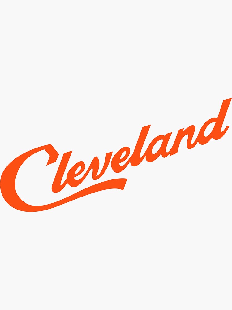 "Cleveland Script Sticker (Cleveland Browns Orange)" Sticker for Sale ...