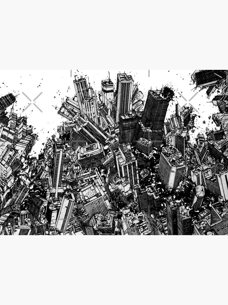 "Akira cyberpunk city explosion manga strip" Art Print for Sale by ...