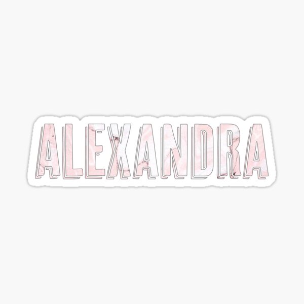 "Alexandra Pink Marble Name Sticker" Sticker by ryederosa | Redbubble