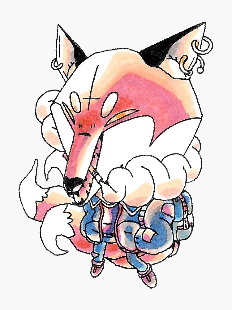 "Fox Punk" Sticker by daltondoodles | Redbubble