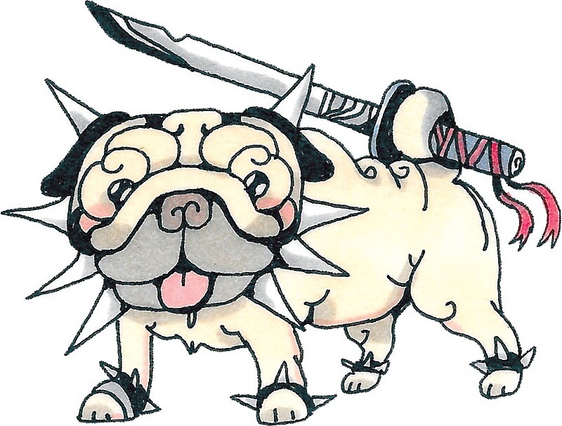 "Sword Pug" by Dalton Stark | Redbubble