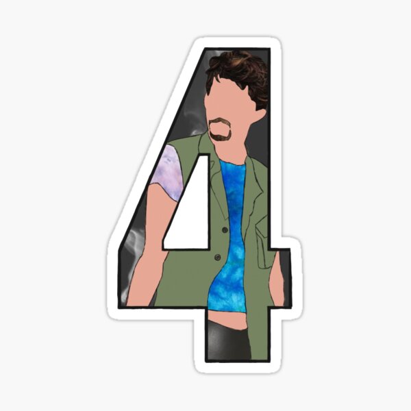 "Number 4" Sticker by staticskates | Redbubble