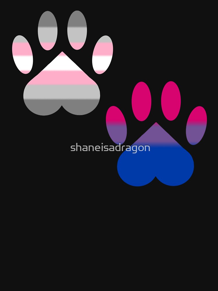 "Bi Demigirl Pride Paws" T-shirt for Sale by shaneisadragon | Redbubble ...