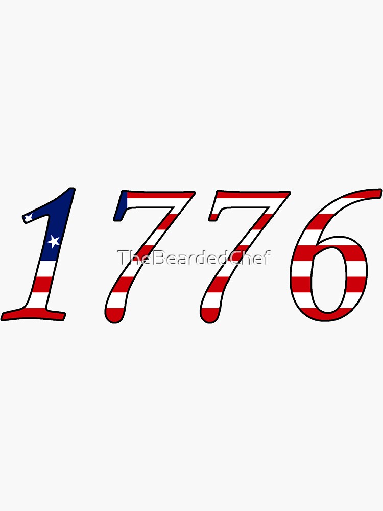 "1776 American Flag" Sticker for Sale by TheBeardedChef | Redbubble