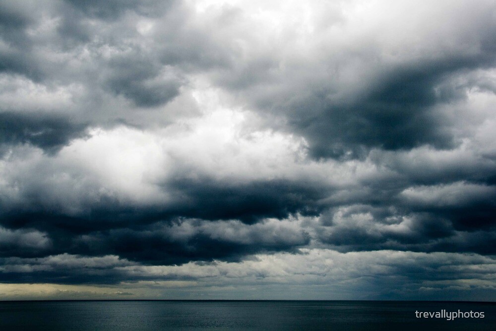 "Moody Clouds and Sea Below" by trevallyphotos | Redbubble