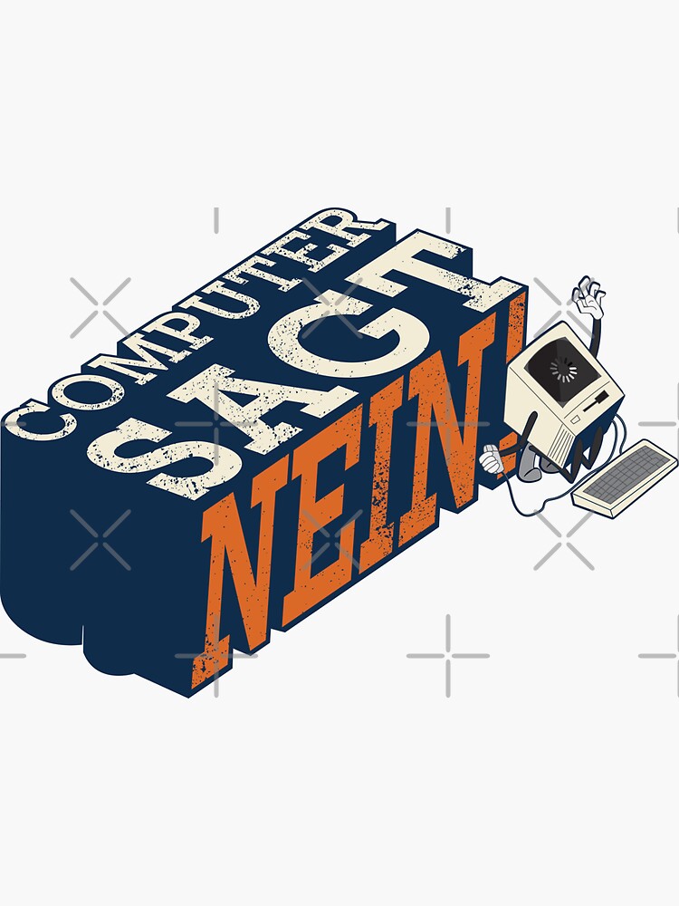 "Vintage Computer says No - Computer sagt Nein!" Sticker by blurbox ...
