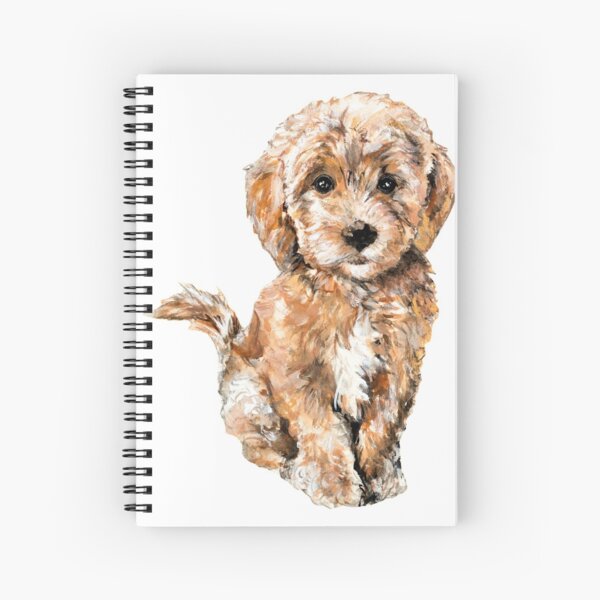 "Poodle/ Goldendoodle Puppy Watercolor Illustration" Spiral Notebook ...