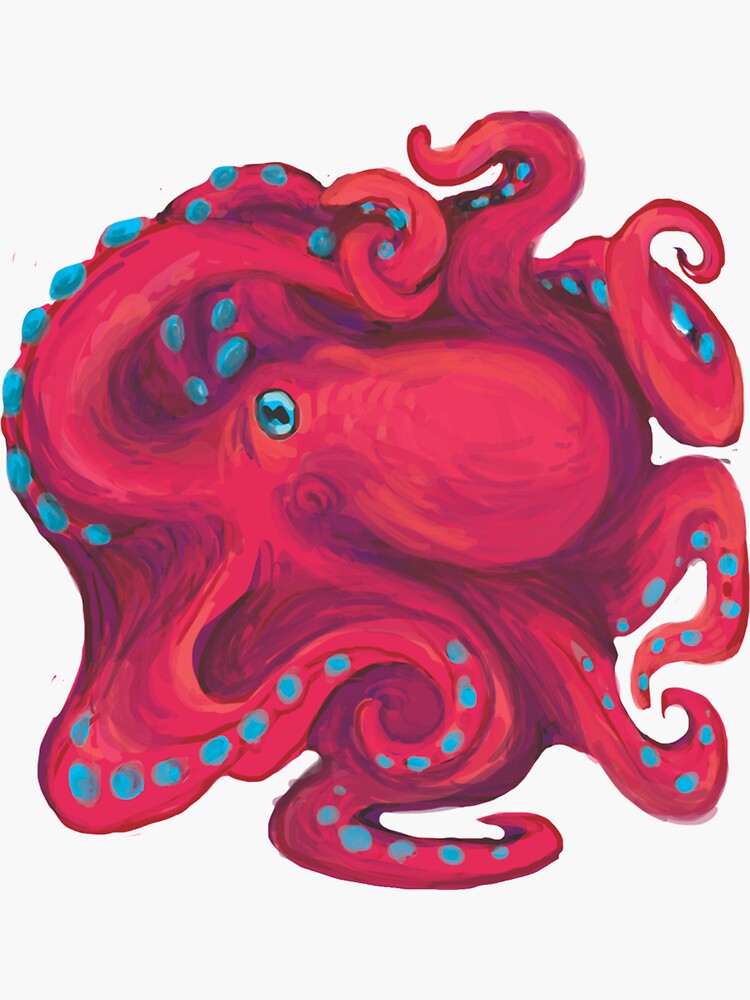 "Octo illustration" Sticker for Sale by RobainaDesigns | Redbubble