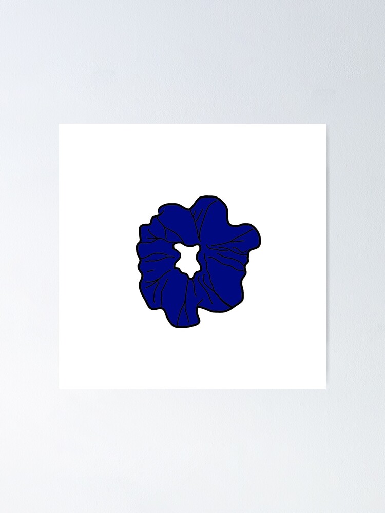"Navy blue scrunchie sticker" Poster for Sale by MAIRJ | Redbubble