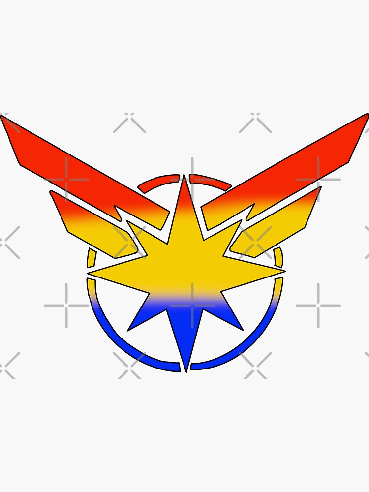 "capt. marvel " Sticker for Sale by luthorpendragon | Redbubble