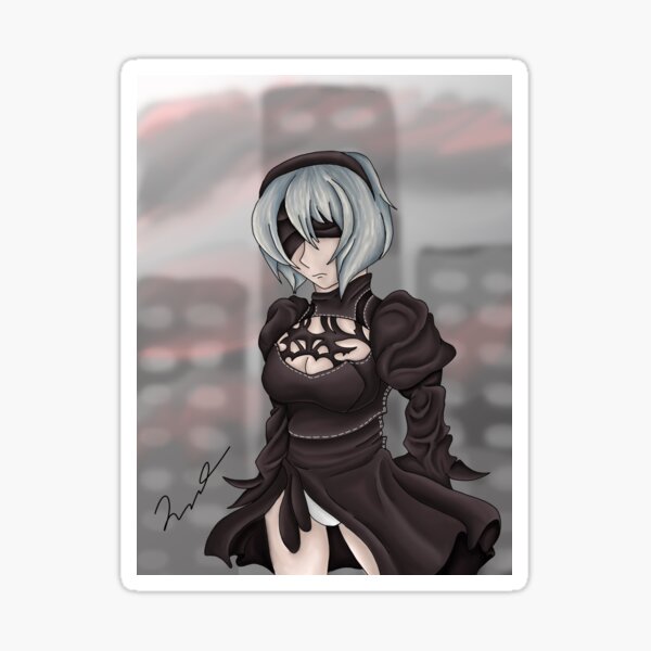"2B" Sticker by Tri-lin | Redbubble