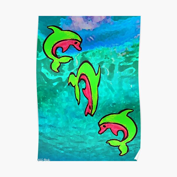 "Dolphin Gang " Poster by allibeck | Redbubble