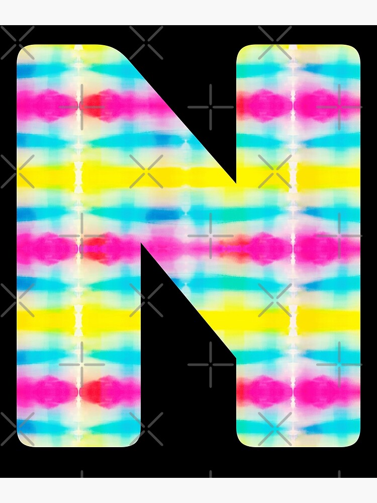Póster «Tie Dye Alphabet N (letra n mayúscula), letra N» de marosharaf ...