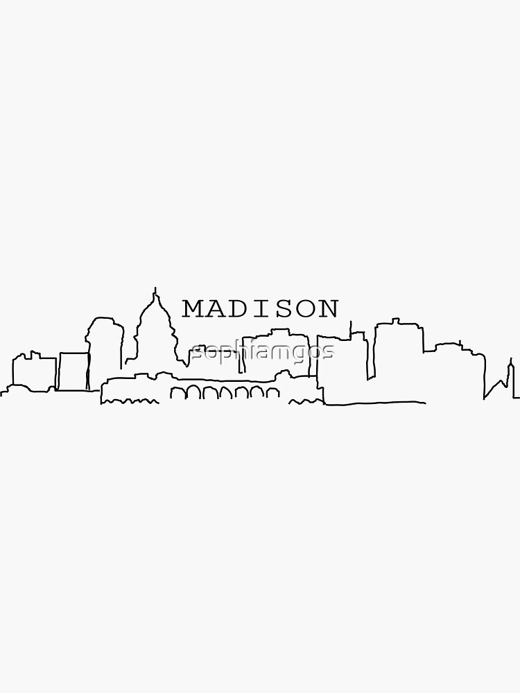 "Madison Outline Sticker" Sticker for Sale by sophiamgos | Redbubble