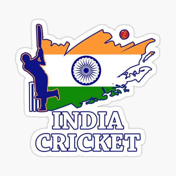 "India Cricket With Indian Flag Brush Stroke" Sticker for Sale by d247 ...