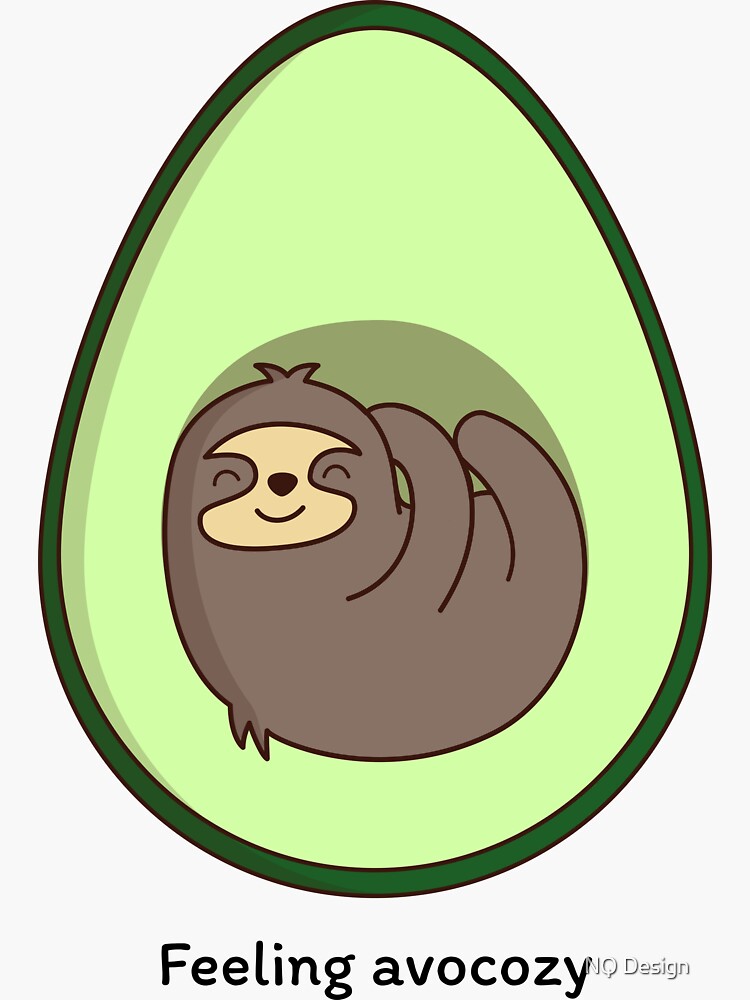 "Feeling Avocozy - sloth resting inside an avocado" Sticker for Sale by ...