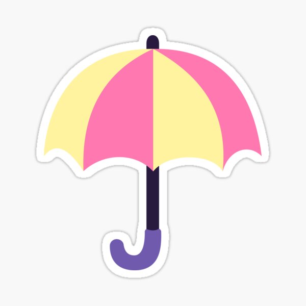 "Pink and yellow umbrellas" Sticker by petitspixels | Redbubble