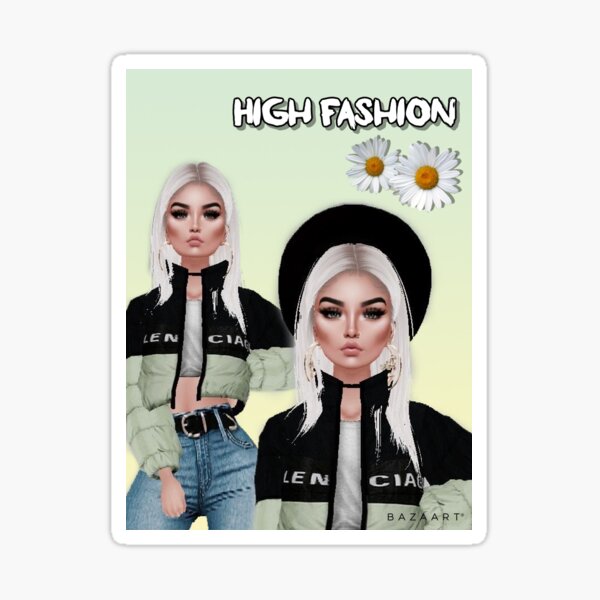 "High fashion imvu edit" Sticker for Sale by Redr0s3 | Redbubble