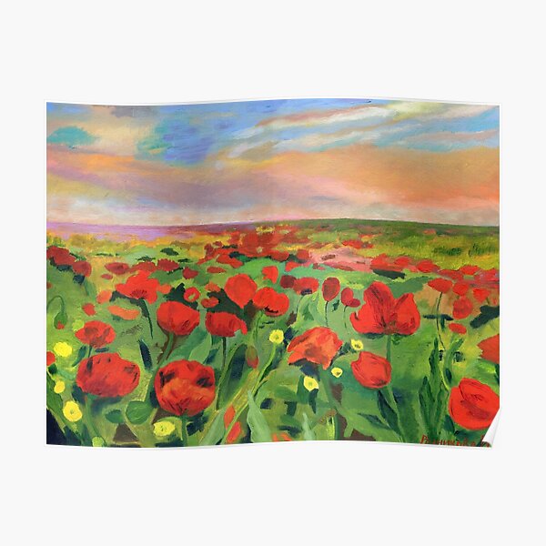 "Poppy field" Poster by IrinaReznikova | Redbubble