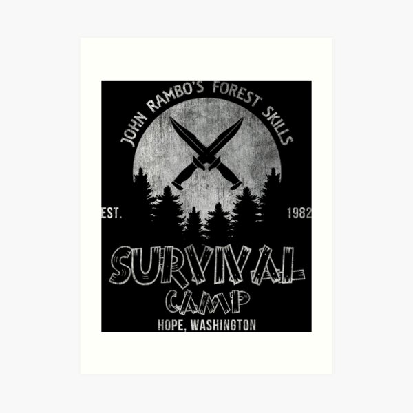 "John Rambo Forest Skills Survival Camp First Blood" Art Print by ...