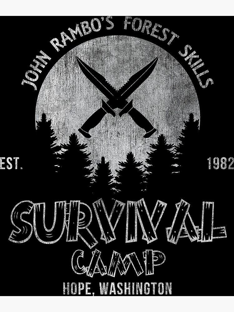 "John Rambo Forest Skills Survival Camp First Blood" Art Print by ...