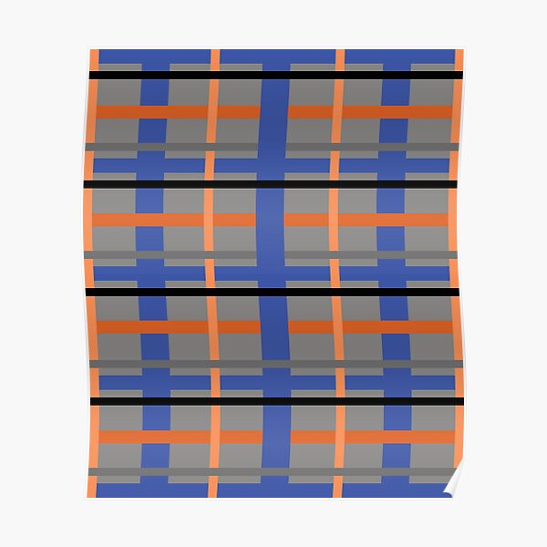"Colorful Orange and Blue Plaid" Poster by mkeast | Redbubble