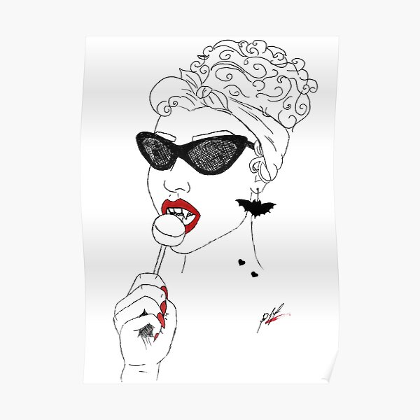 "Vamp Pin Up " Poster for Sale by baudrillier | Redbubble