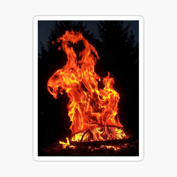 "Screaming Firehawk rising from the campfire" Sticker by nfssmith ...