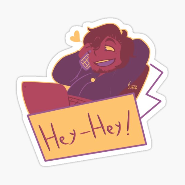 "Hey-Hey!" Sticker for Sale by Violet-Kat | Redbubble