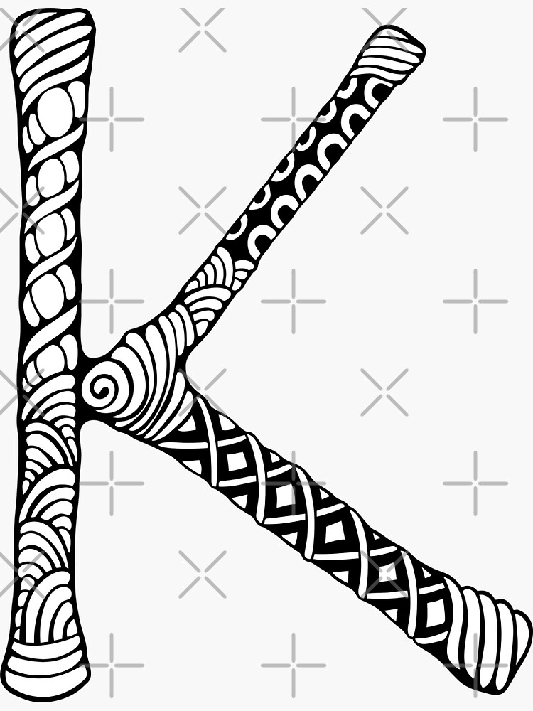 "Monogram letter K" Sticker for Sale by Zentura | Redbubble