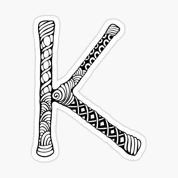 "Monogram letter K" Sticker for Sale by Zentura | Redbubble