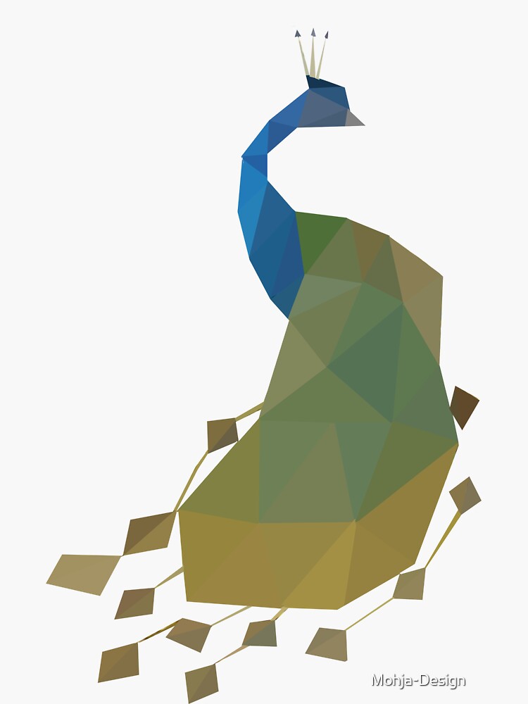 "Peacock, peacock polygon geometric" Sticker for Sale by Mohja-Design ...