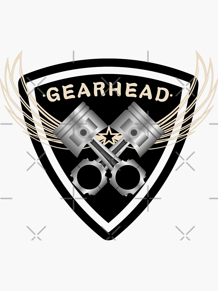 "Gearhead Pistons Logo" Sticker for Sale by CharJens | Redbubble