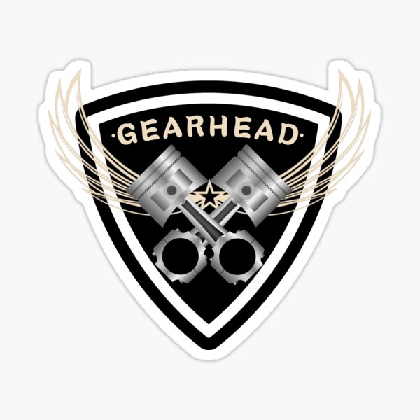 "Gearhead Pistons Logo" Sticker for Sale by CharJens | Redbubble
