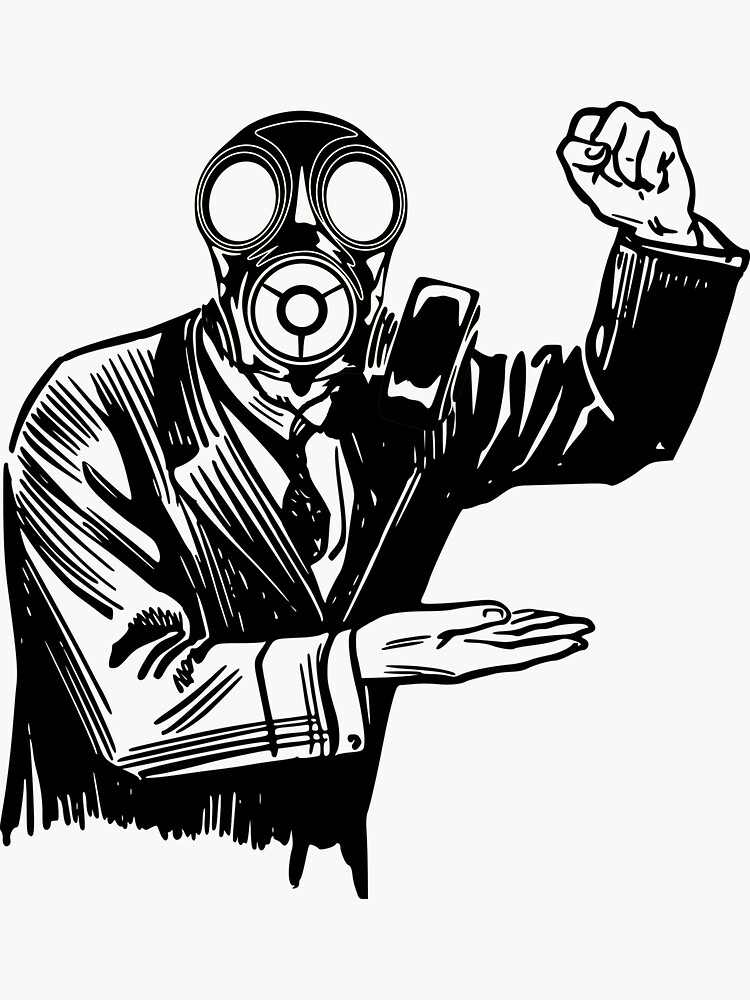 "Enough! Apocalypse Fallout Gas Mask Guy Nuke" Sticker for Sale by ...