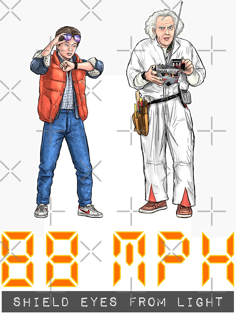 "88 MPH Shield Eyes From Light" Sticker for Sale by mgo5 | Redbubble