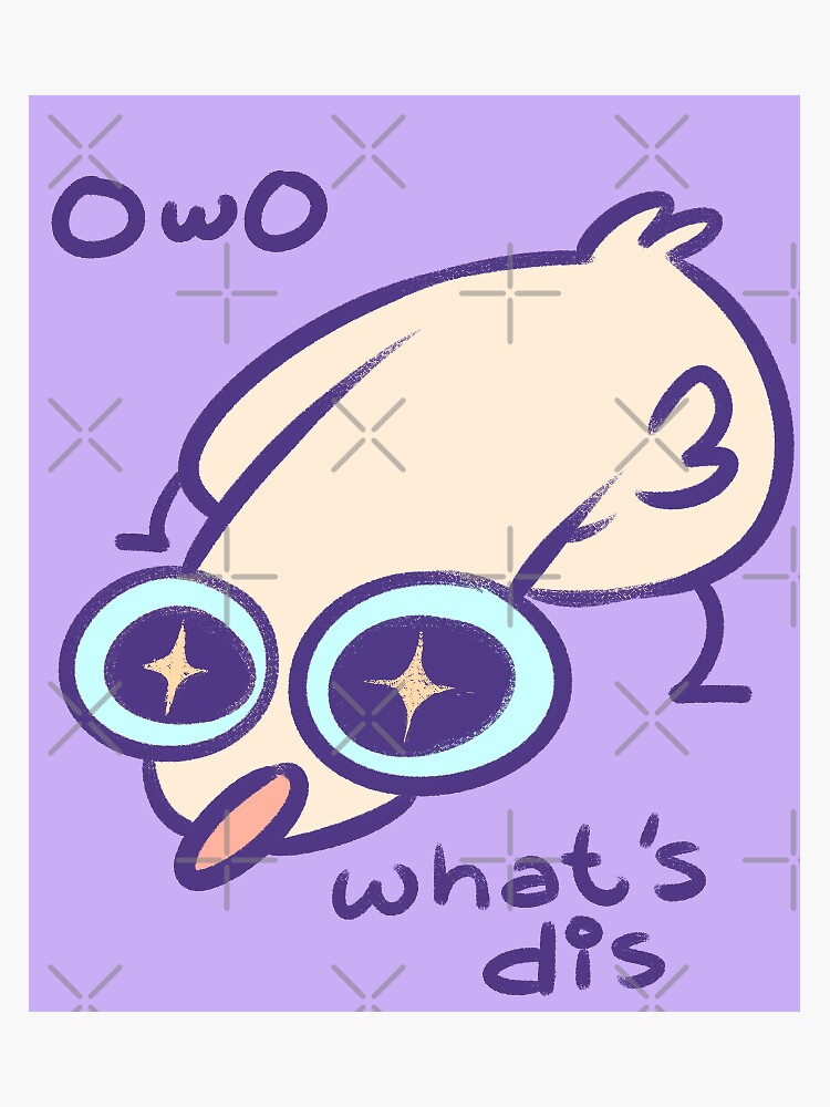 "OwO what's this" Sticker for Sale by WizzyMcPuffy | Redbubble