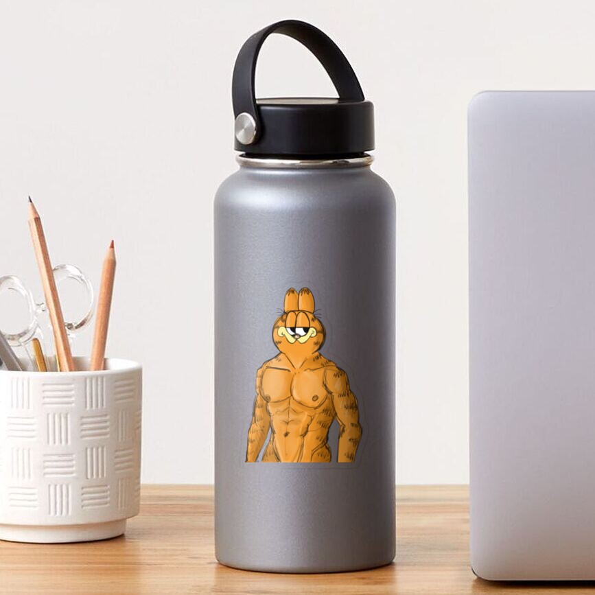 "buff garfield" Sticker by reidject | Redbubble