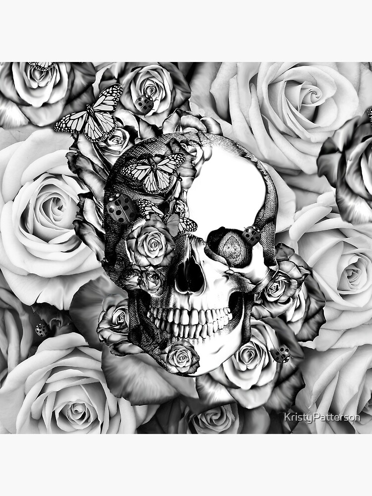 "Ladybug Rose skull. " Throw Pillow for Sale by KristyPatterson | Redbubble