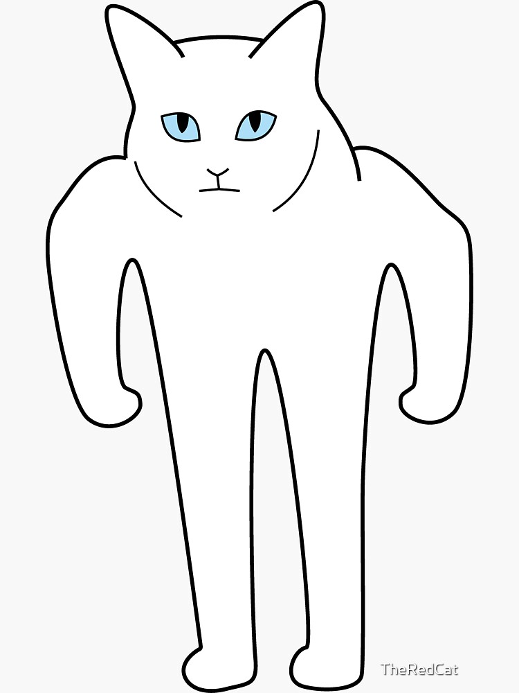 "Buff Half-Cat Meme" Sticker for Sale by TheRedCat | Redbubble