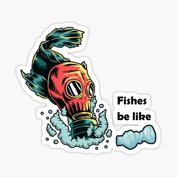 "Fish with gas mask protects the environment" Sticker for Sale by mi-xo ...