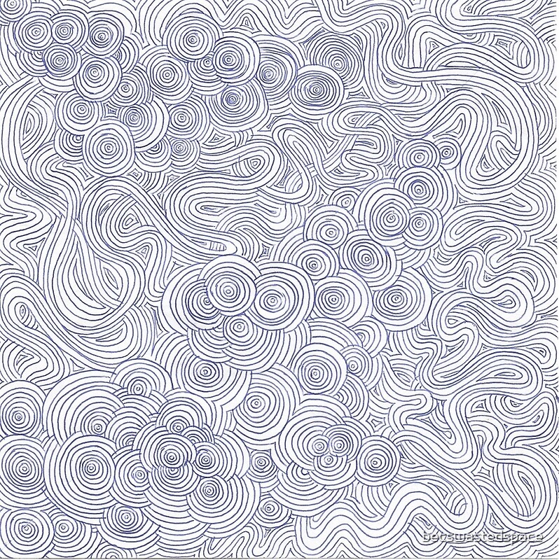 "Blue Biro Pattern" by becswastedspace | Redbubble
