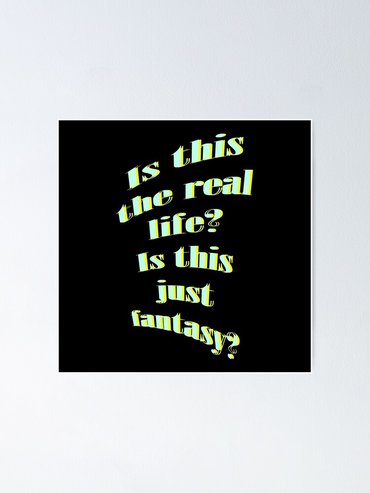 "Is this real life?" Poster by mayacarol | Redbubble