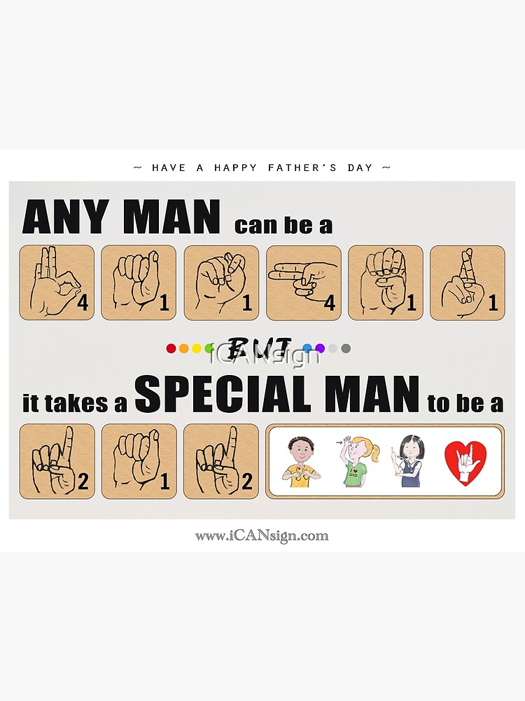 "ASL American Sign Language Happy Father's Day Greeting Card ...